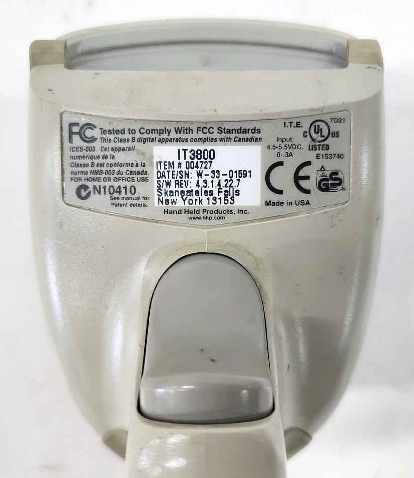 WELCHALLYN BARCODE SCANNER IT3800-004727 4.5-5.5VDC 0-.3A | eBay