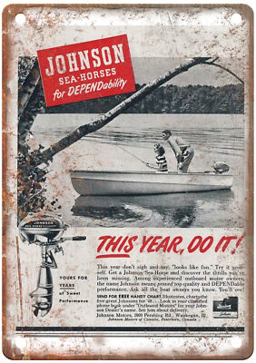 Vintage Ad 1948 JOHNSON OUTBOARDS Reproduction Metal Sign L124 | eBay