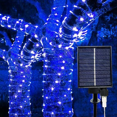 300 LED Solar Rope Lights Outdoor 99 FT Bright Solar Garden String ...