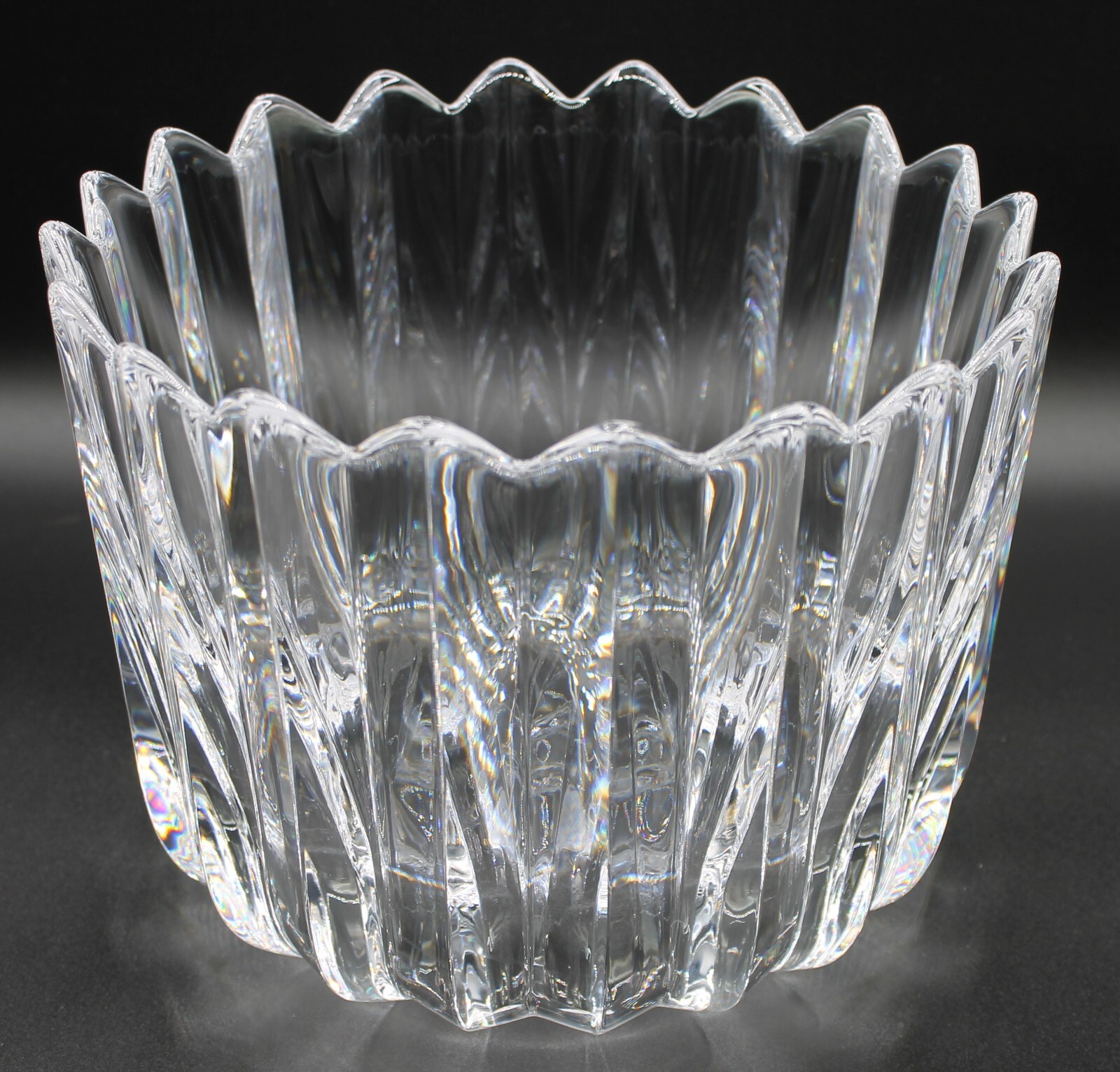 Vintage ORREFORS Signed Lead Crystal 8 1/2" Bowl Fleur Pattern Jan ...