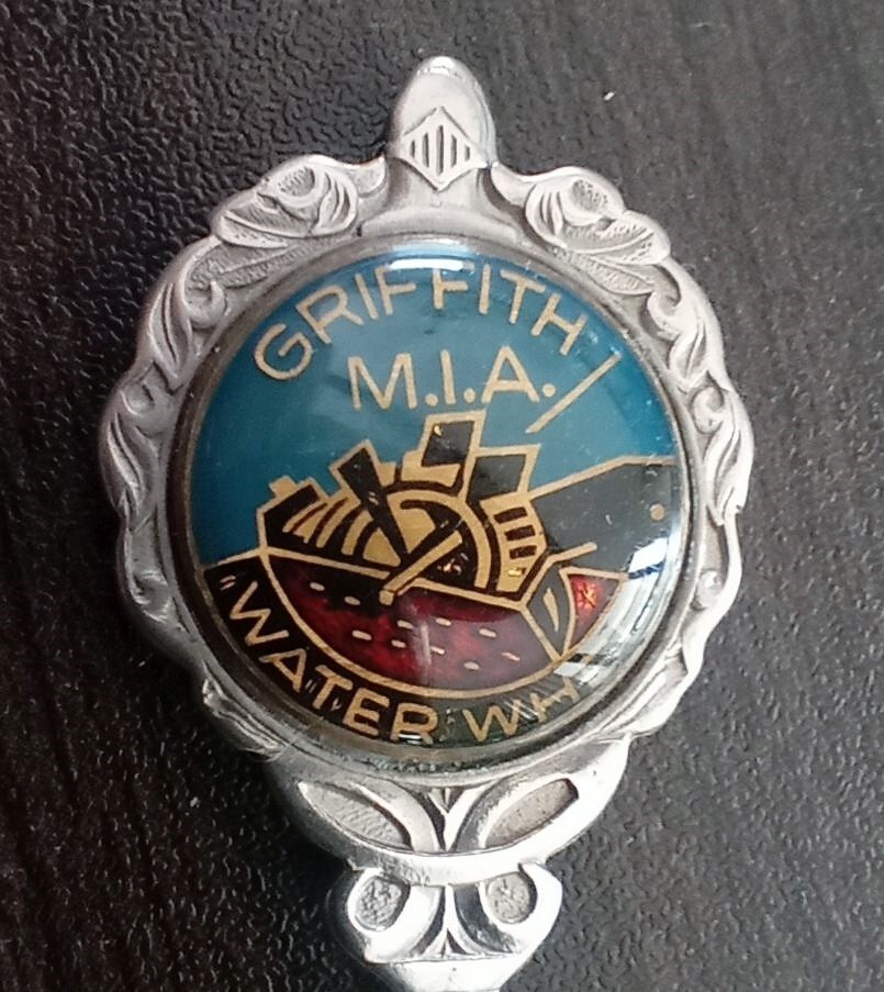 Souvenir Spoon GRIFFITH M.I.A. WATER WHEEL, silver plated, Stokes | eBay