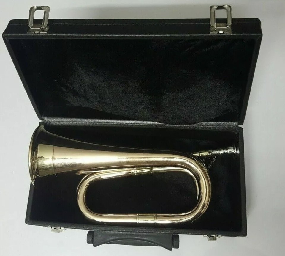 New British Army Style Bb Bugle Tuneable Brass with Silver mouth piece ...