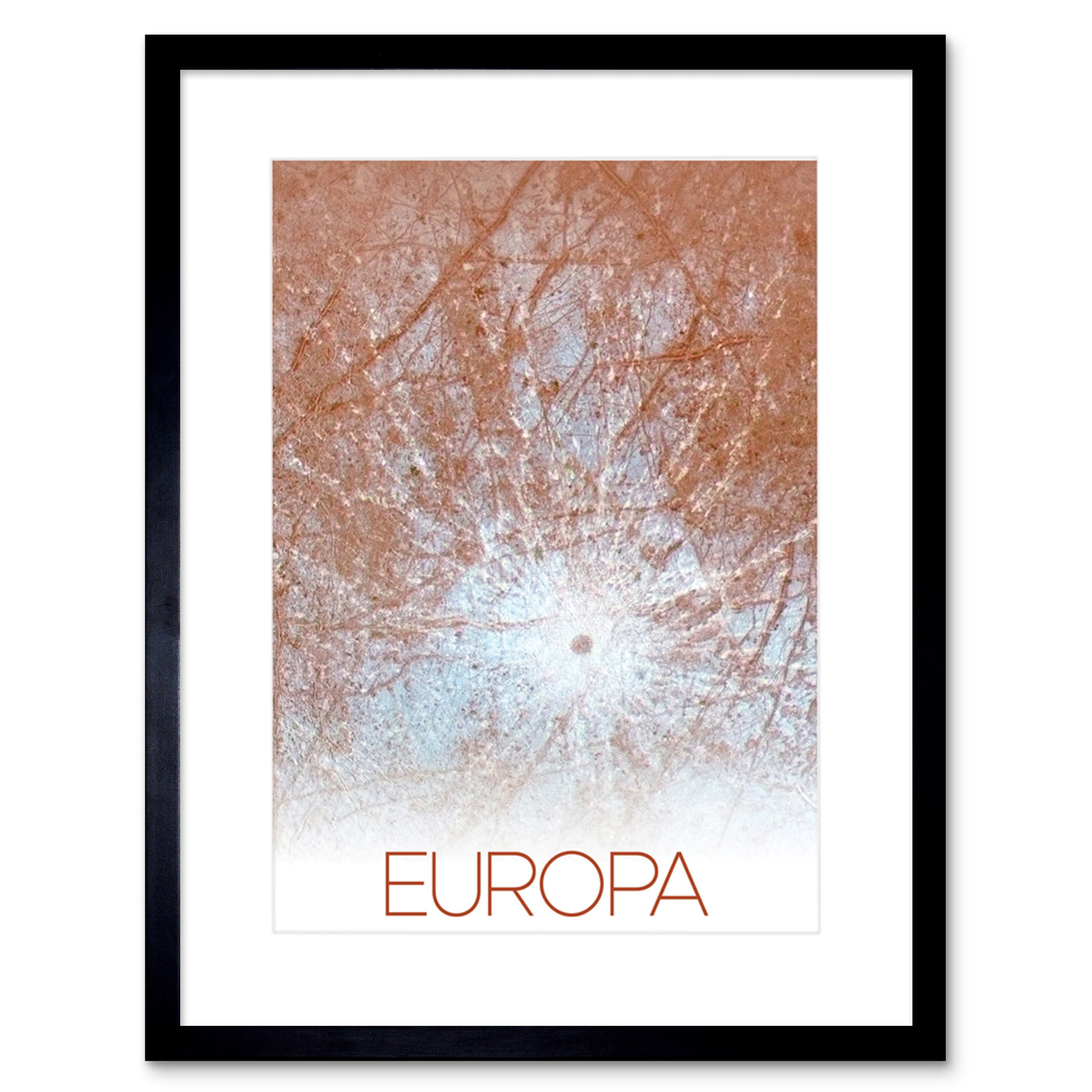 NASA Our Solar System Europa Jupiter's Moon Pwyll Crater Framed Wall ...