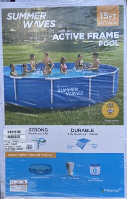 Summer Waves 15 Ft Metal Frame Pool With 600 GPH Filter Pump BRAND NEW ...