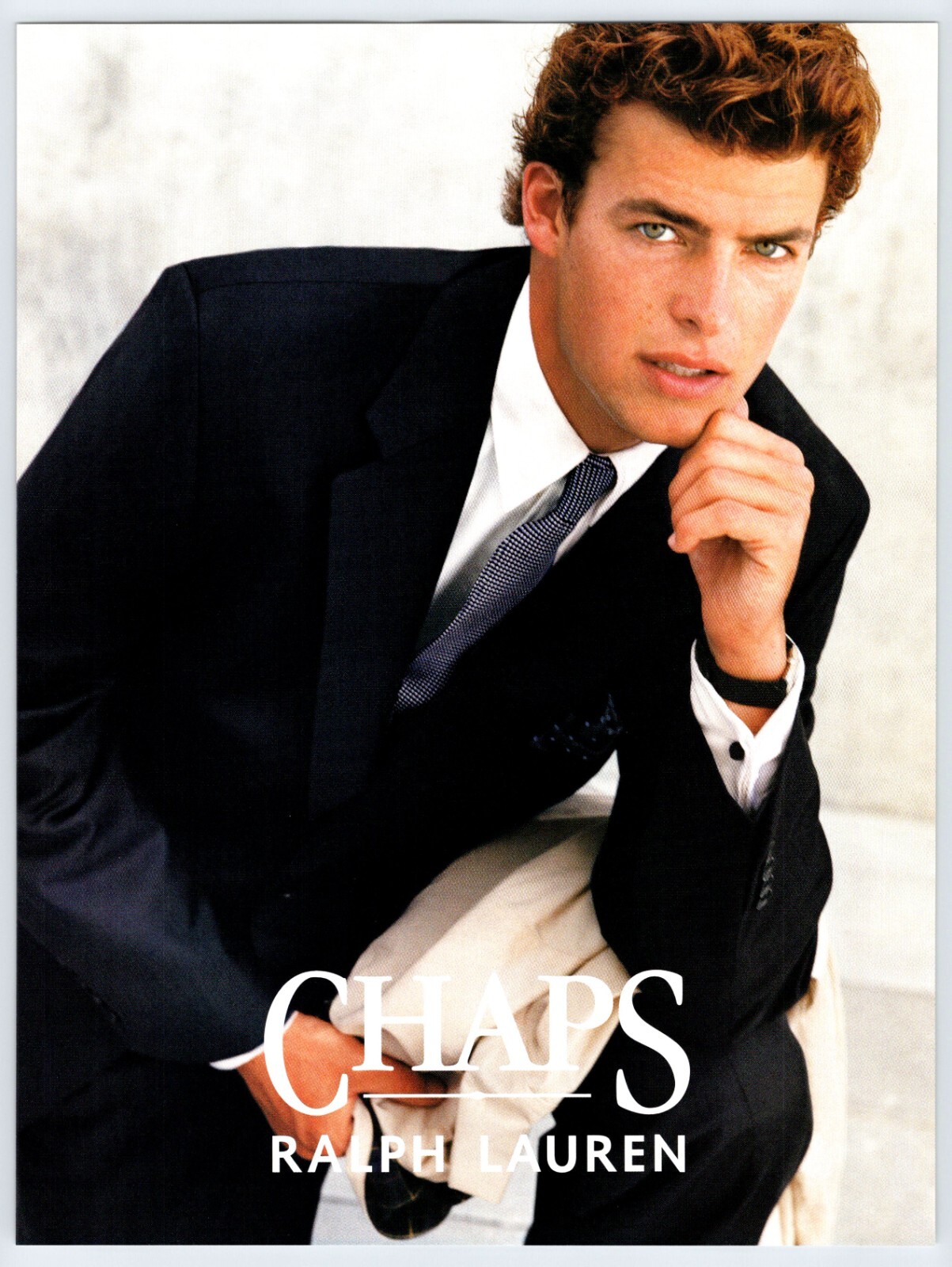 2000 HANDSOME YOUNG MAN CHAPS RALPH LAUREN Vintage 8"X10.75" Magazine ...