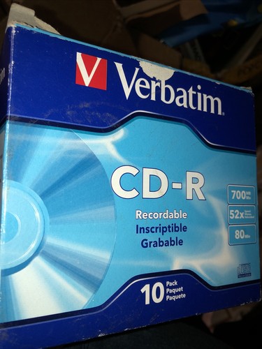 VERBATIM CD-R 700MB Slim Case 52X (1 Pack OF 10 Pieces Recordable Disc ...
