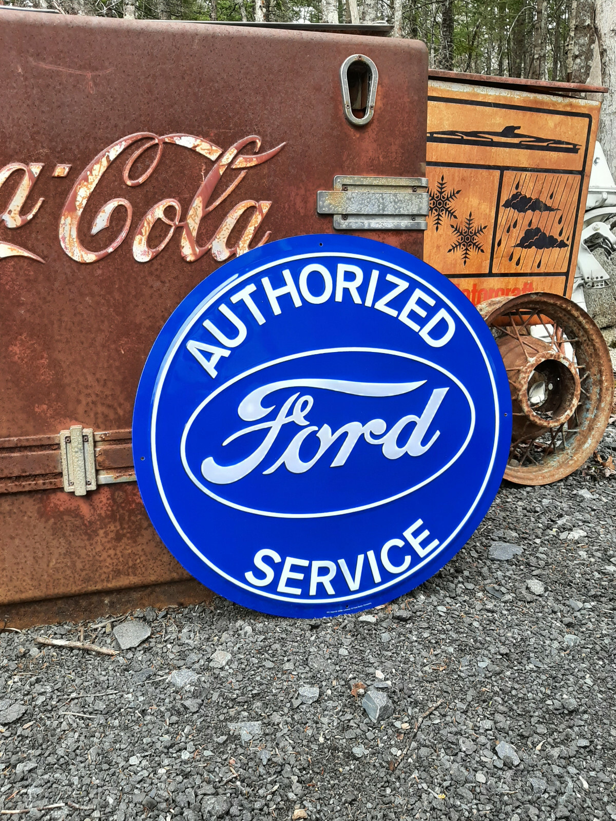 LARGE 24 INCH EMBOSSED VINTAGE STYLE FORD SERVICE SIGN | eBay