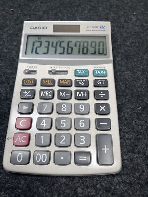 Casio JF-100MS Calculator. 10 digits, 2 way Power. Preowned ~ Works ...