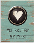 Just My Type Typewriter Key Heart Wall Plaque Art, 10 X 0.5 X 15 ...