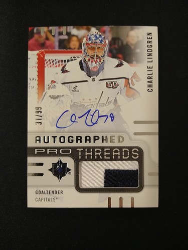 2024-25 Ultimate Collection Charlie Lindgren Pro Threads Patch Auto /99 ...