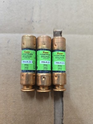 Lot of 3 New Old Stock Bussmann FRN-R-20 FRNR20 20 Amp 250V Fuse | eBay