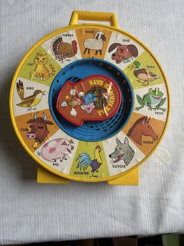 Vintage See N Say Mattel 1983 Farmer Says String Pull Toy Spin Animals ...