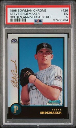 Steve Shoemaker 1998 Bowman Chrome Golden Anniversary Refractor #/5 SSP ...