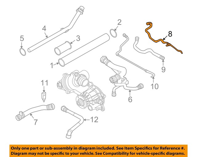 BMW 17127542540 Genuine OEM Factory Original Overflow Hose for sale ...
