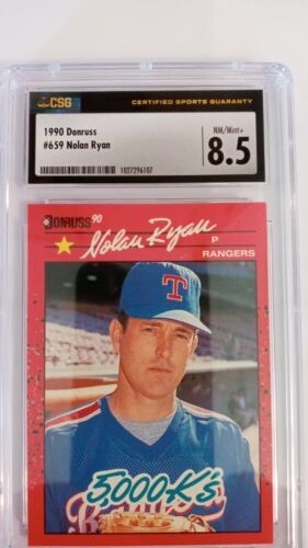 1990 Donruss Nolan Ryan #659 5000K's Card. Wrong Back Error Graded CSG ...