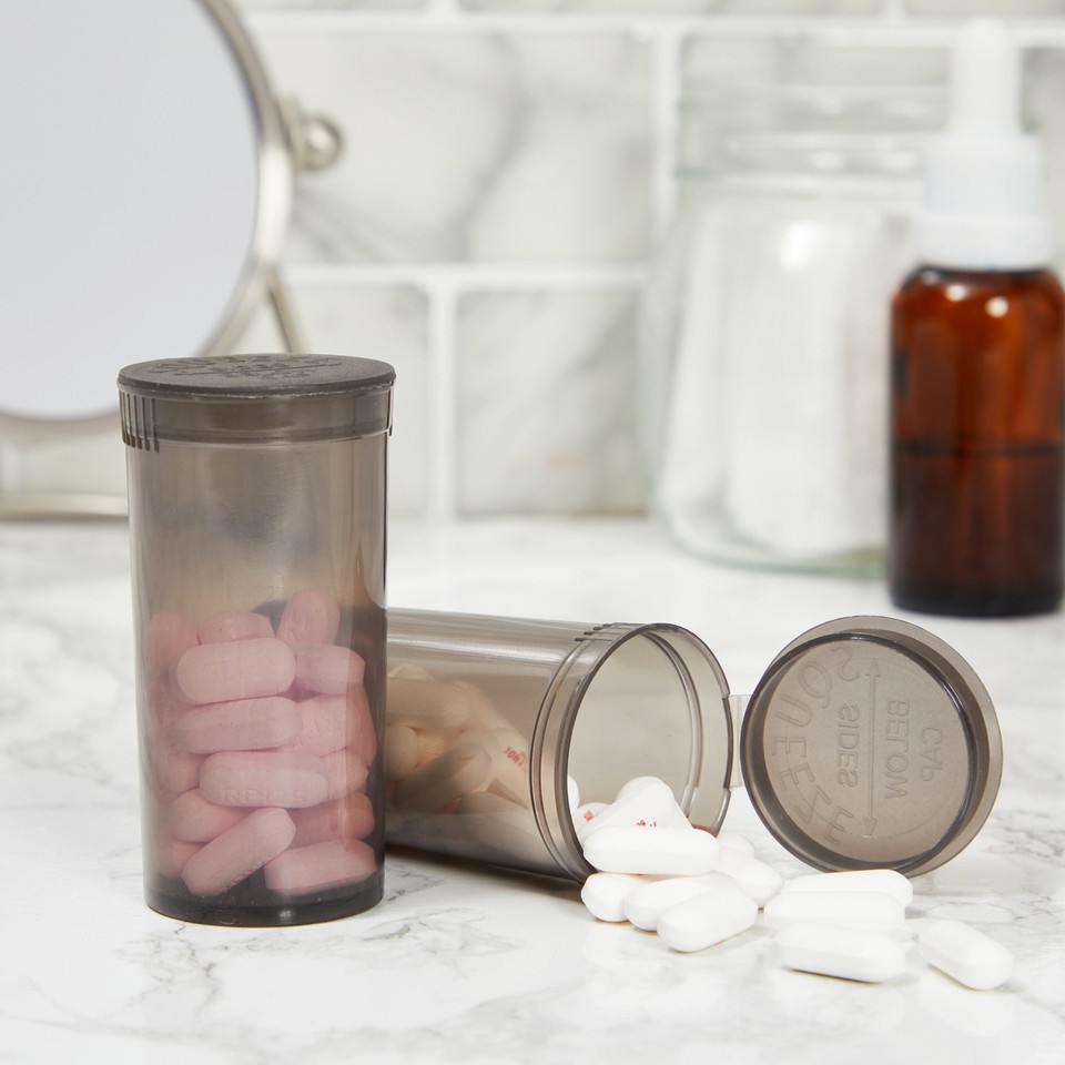 50 Pack Empty Pill Bottles with Pop Top Caps, 13 Dram Medicine ...