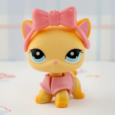1pcs Mini LPS Shop Pet Figure Toy Yellow Shorthair Cat#339 Animal Kid ...