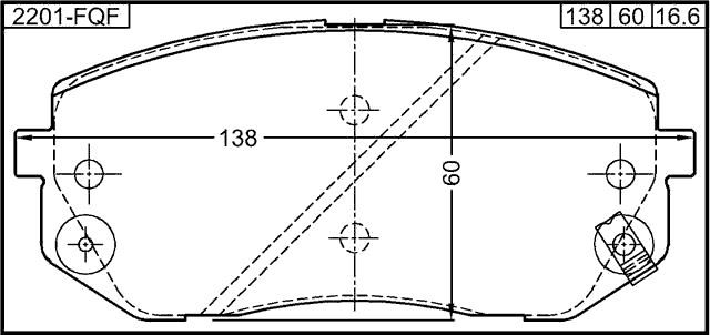 2201-FQF Febest PAD KIT, DISC BRAKE, FRONT 58101-D4A10, 58101-2SA50 ...