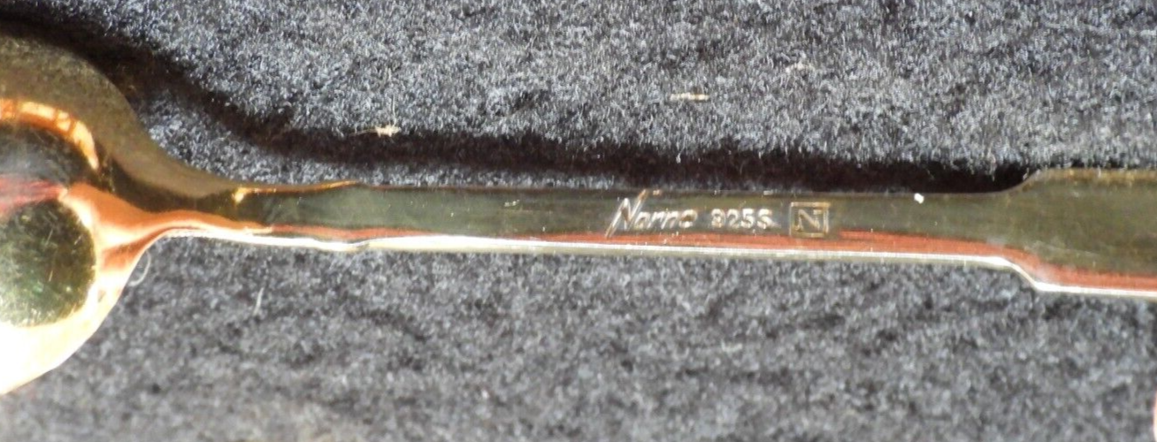 Lot of 6 Vintage Norne Sterling Enamel Demi Spoon Set Souvenir Tromso ...