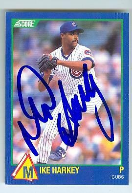 Mike Harkey autographed baseball card (Chicago Cubs) 1989 Score #48 ...