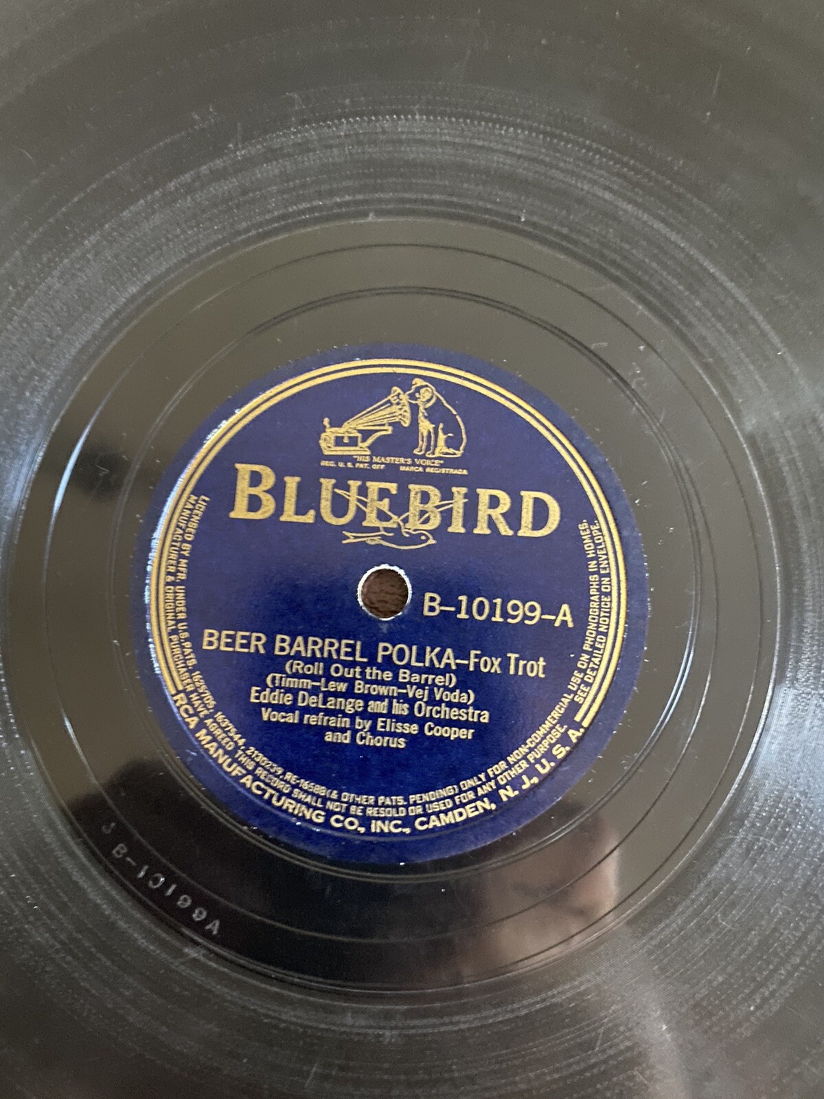 Bluebird 10199 Eddie DeLange & Orc - Beer Barrel Polka / Serenade Wild ...