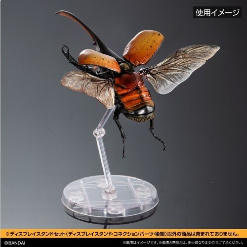 BANDAI Ikimono encyclopedia display stand & hercules beetle hind wings ...