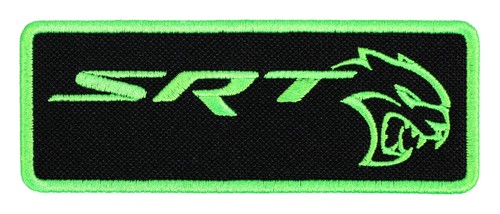 Dodge SRT Hellcat Embroidered Patch Black/Neon Green Iron-On Sew-On ...