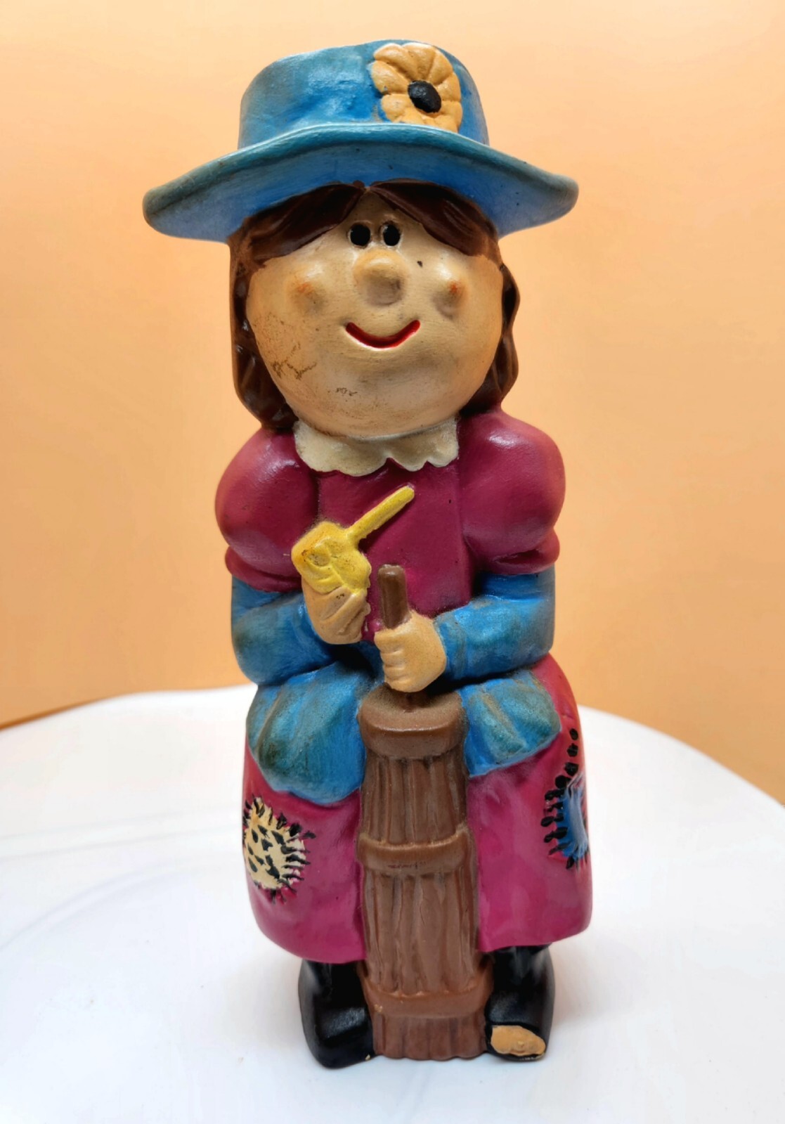 Vintage Ceramic Women Churning Butter Figurine Collectible | eBay