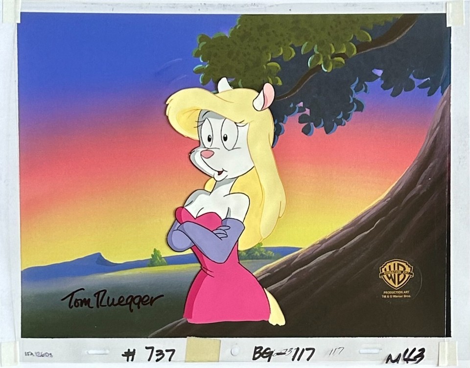 TOM RUEGGER rare MINERVA MINK cel SIGNED M43 ANIMANIACS Moon Over ...