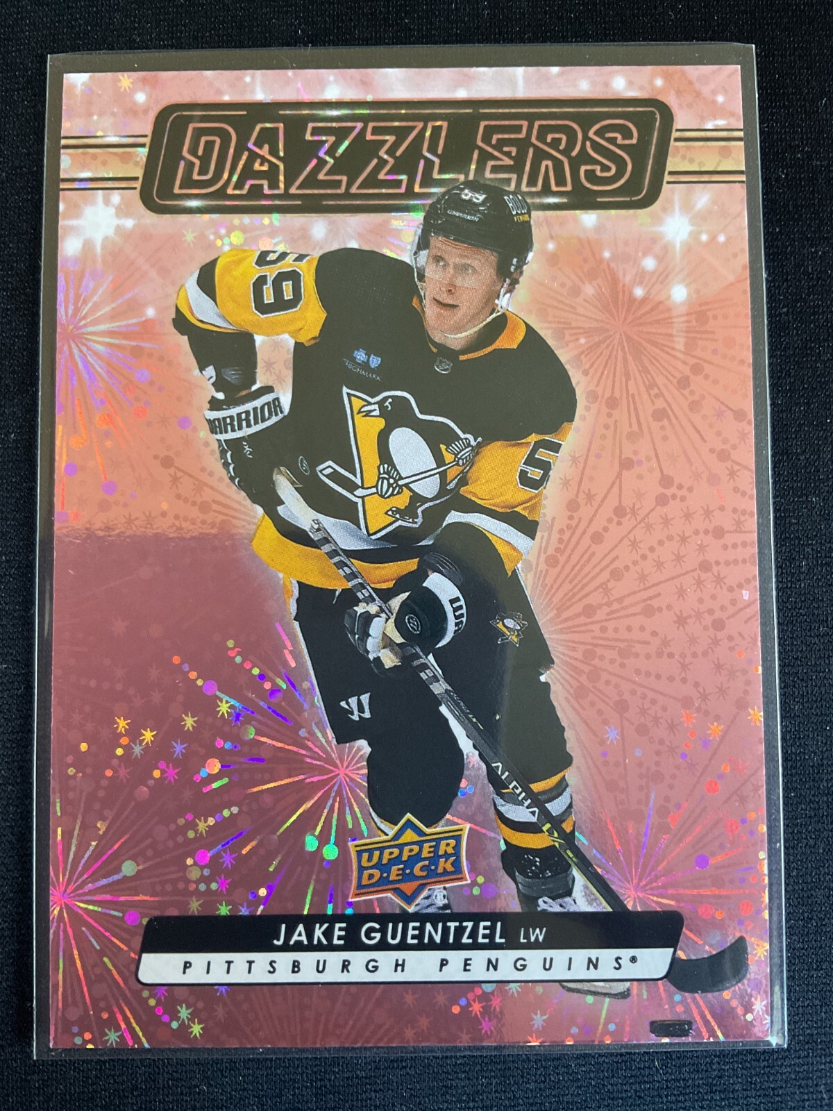 Jake Guentzel 2023-24 Upper Deck Series One Dazzlers Pink Parallel Card ...