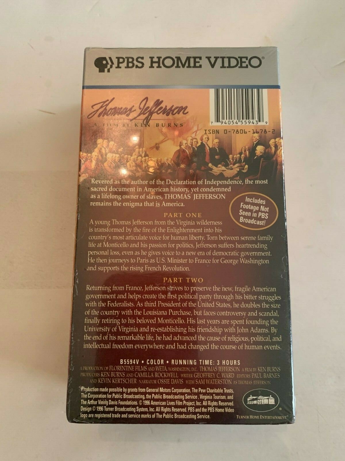 1996 Thomas Jefferson A Film By Ken Burns PBS VHS Video Tape Factory ...