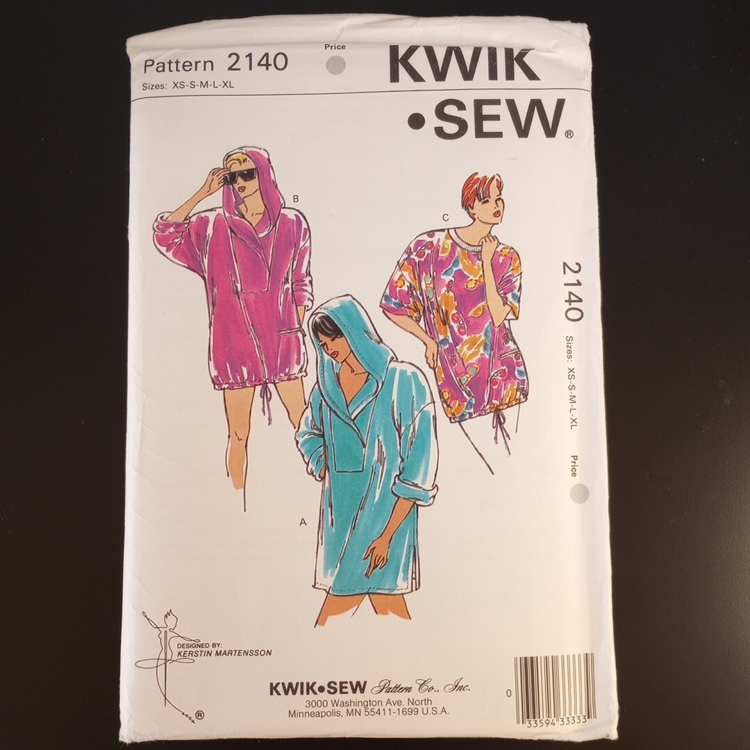 Kwik Sew 2140 Pattern Misses' Coverups Oversized Martensson XS-XL VTG ...