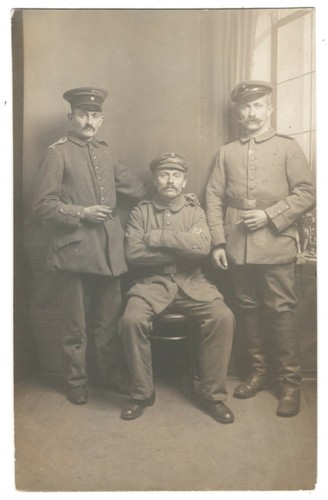 WW1 German RPPC Real Photo Postcard Soldiers Smoking Cigars Mustaches ...