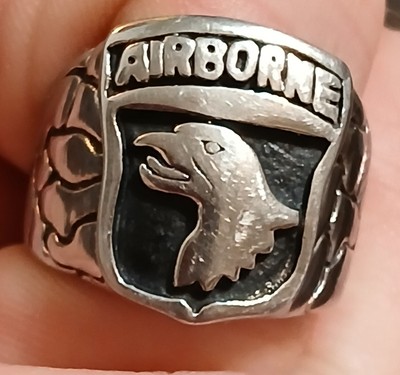Airborne Eagle Ring Stainless Steel Army Jewelry Ring for Men Size 9 | eBay