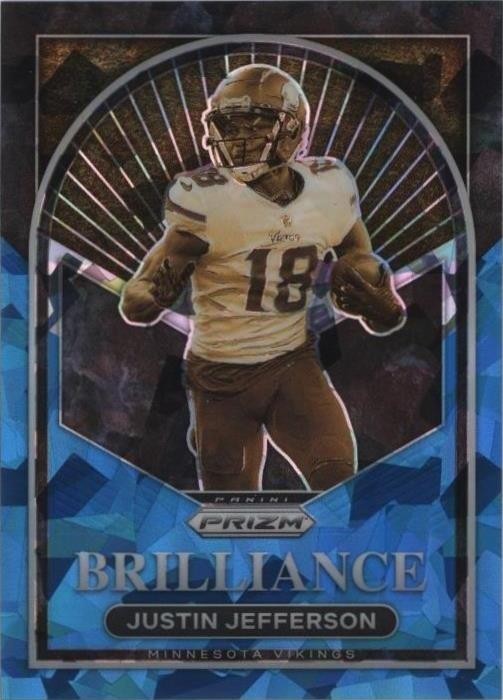2022 Panini Prizm - Brilliance Justin Jefferson #B-10 Blue Ice Prizm ...