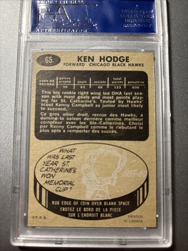 1965 TOPPS KEN HODGE RC #65 PSA 7 | eBay