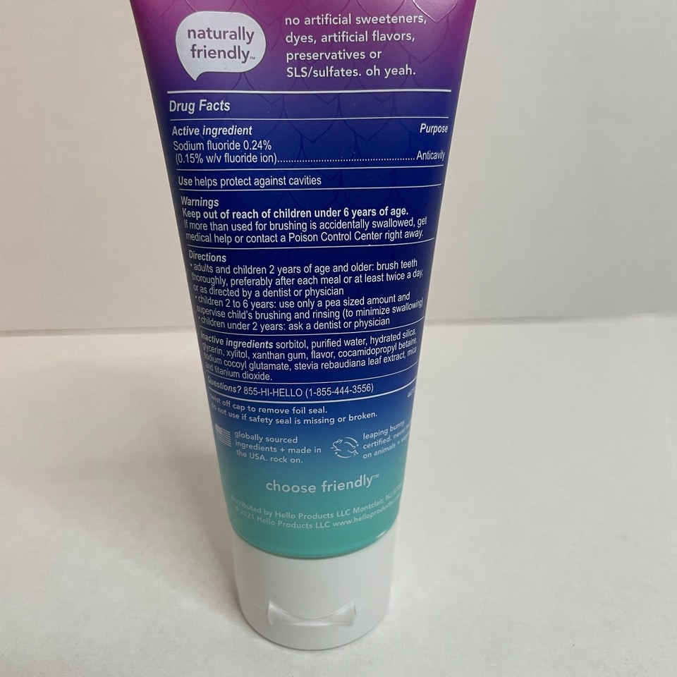 Hello Blue Raspberry Dragon Dazzle Fluoride Toothpaste 4.2 OZ | eBay