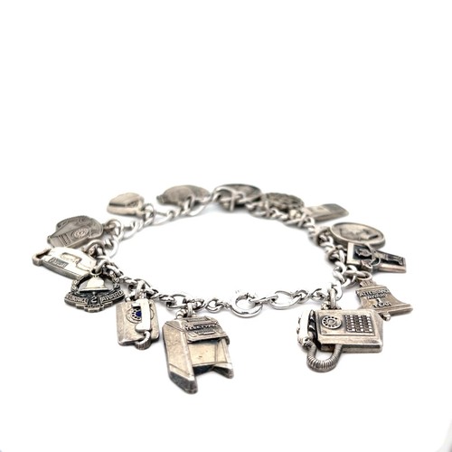 Vintage CTO Charm Bracelet w/ 14 Telephone Pendants Good Condition*001 ...