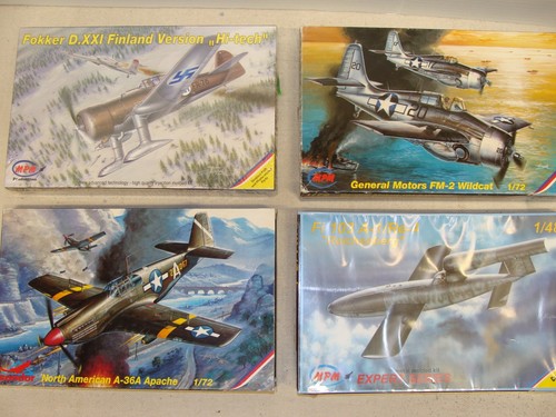 LOT 9 - ASSORTMENT OF THREE MPM 1/72 & ONE 1/48 SCALE AIRCRAFT PLASTIC ...