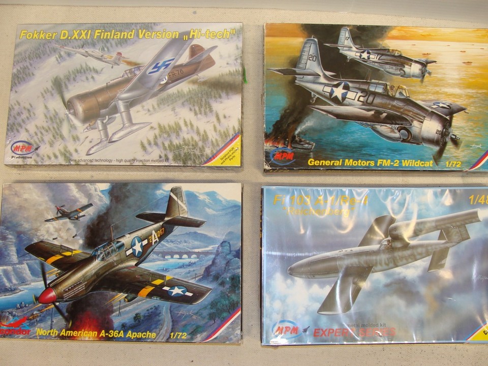 LOT 9 - ASSORTMENT OF THREE MPM 1/72 & ONE 1/48 SCALE AIRCRAFT PLASTIC ...