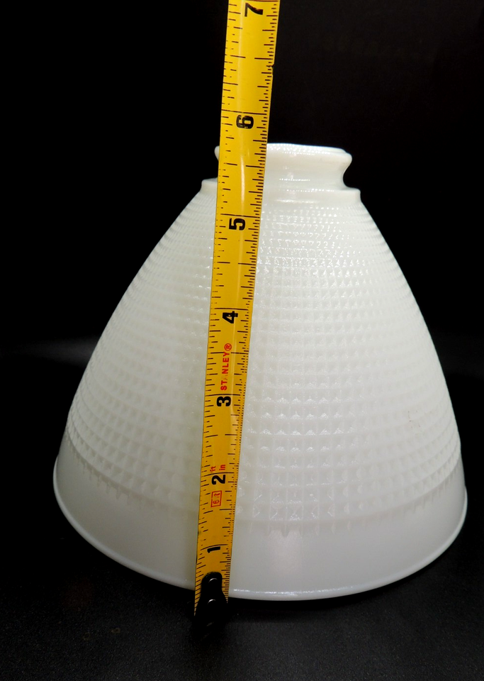 Vintage Milk Glass Lamp Shade Torchiere Shade Waffle Pattern 8" Wide ...