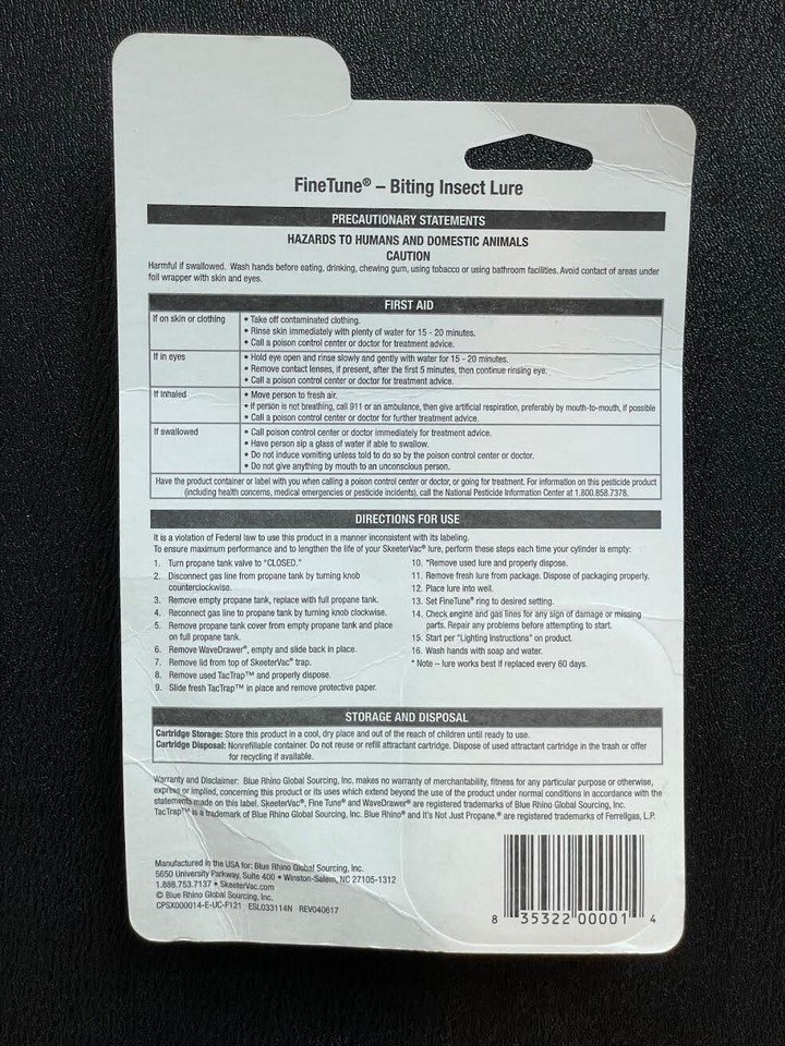 Skeeter Vac Replacement Fine Tune Bait Block Biting Insect Mosquito ...