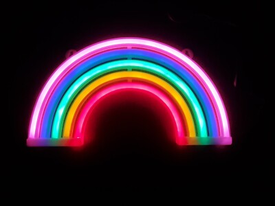 Rainbow Neon Sign LED Light Decoration Multicolor 12" X 7" | eBay