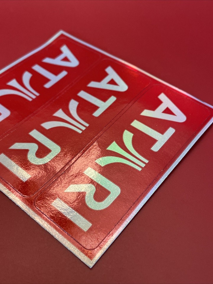 Vintage Atari Stickers Foil Metallic Red Classic Logo Holographic Qty 3 Original | eBay