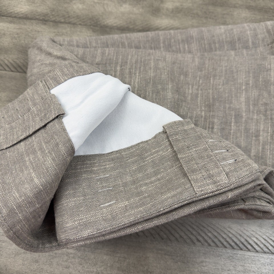 Pottery Barn Emery Linen Cotton Blackout Curtain Drape 100”x108” Gray ...