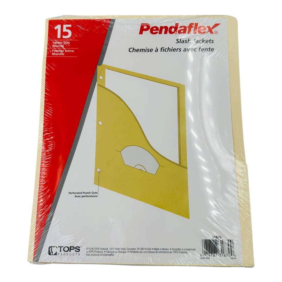 30 Count Pendaflex Slash Jackets 3-Hole Punched Letter Size Manila | eBay