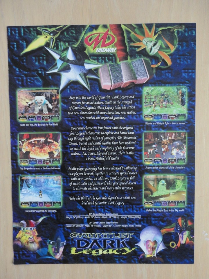 Gauntlet Dark Legacy Video Arcade Flyer | eBay