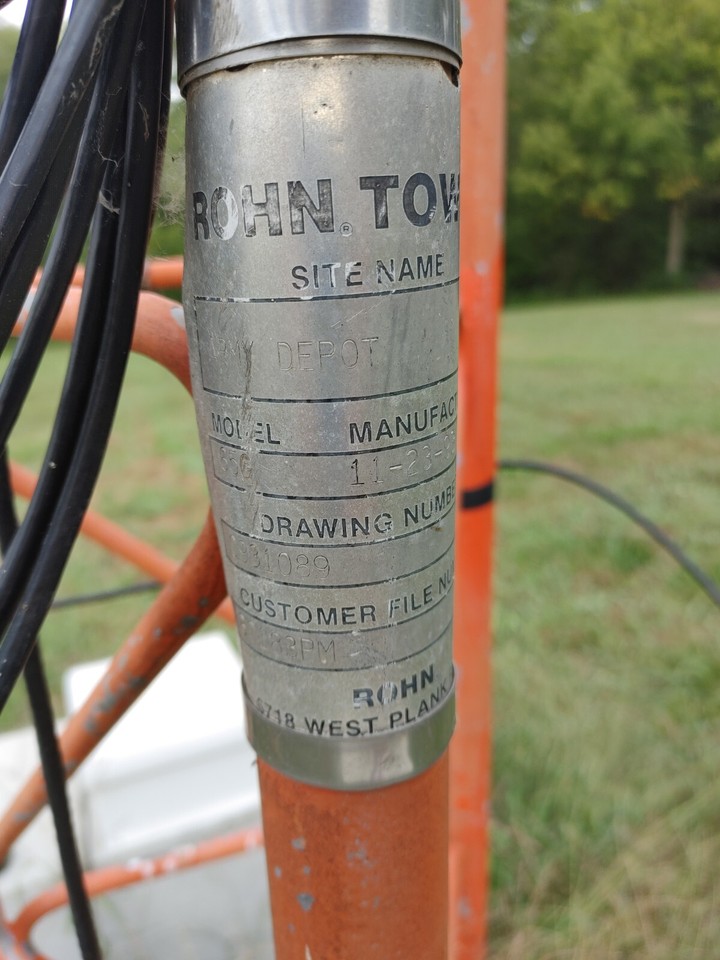 Approx 160 Ft Tall Rohn Tower 65G includes guidewires and other ...