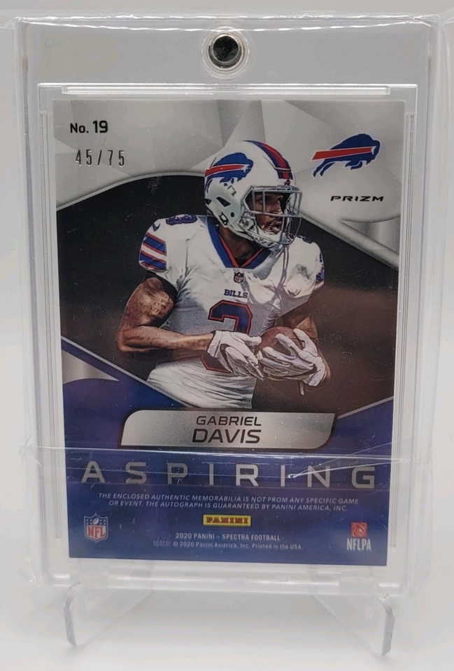 2020 Panini Spectra Aspiring Autographs Prizm Gabriel Davis #19 RPA /75 ...
