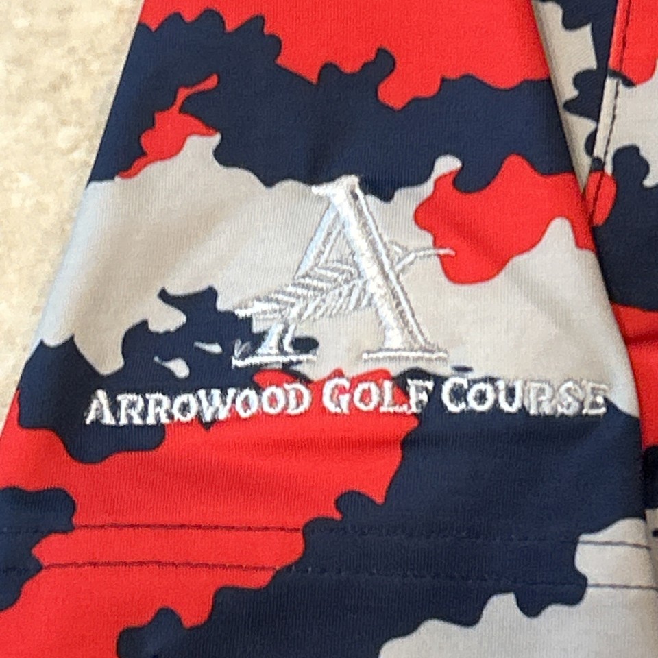 Puma Volition America Polo Men Large Red White Blue Camo Short Sleeve Shirt Golf | eBay